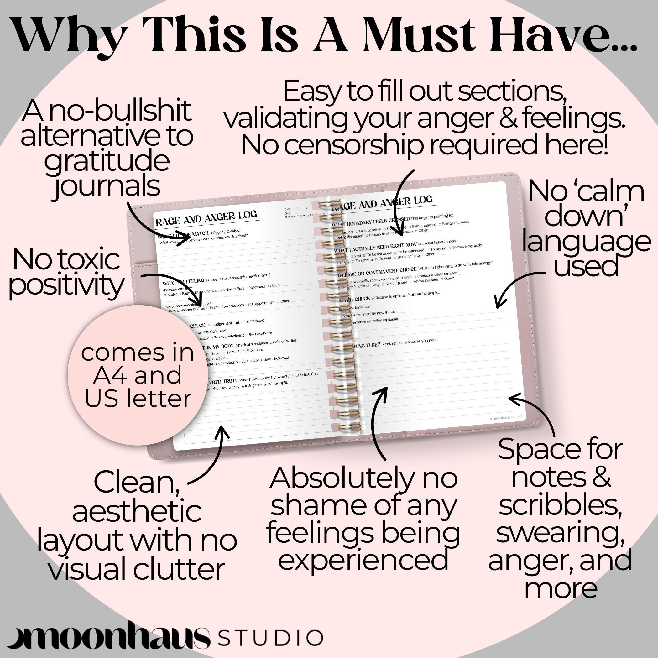 Printable Anger & Rage Venting Journal Pages, Emotional Regulation PDF ...