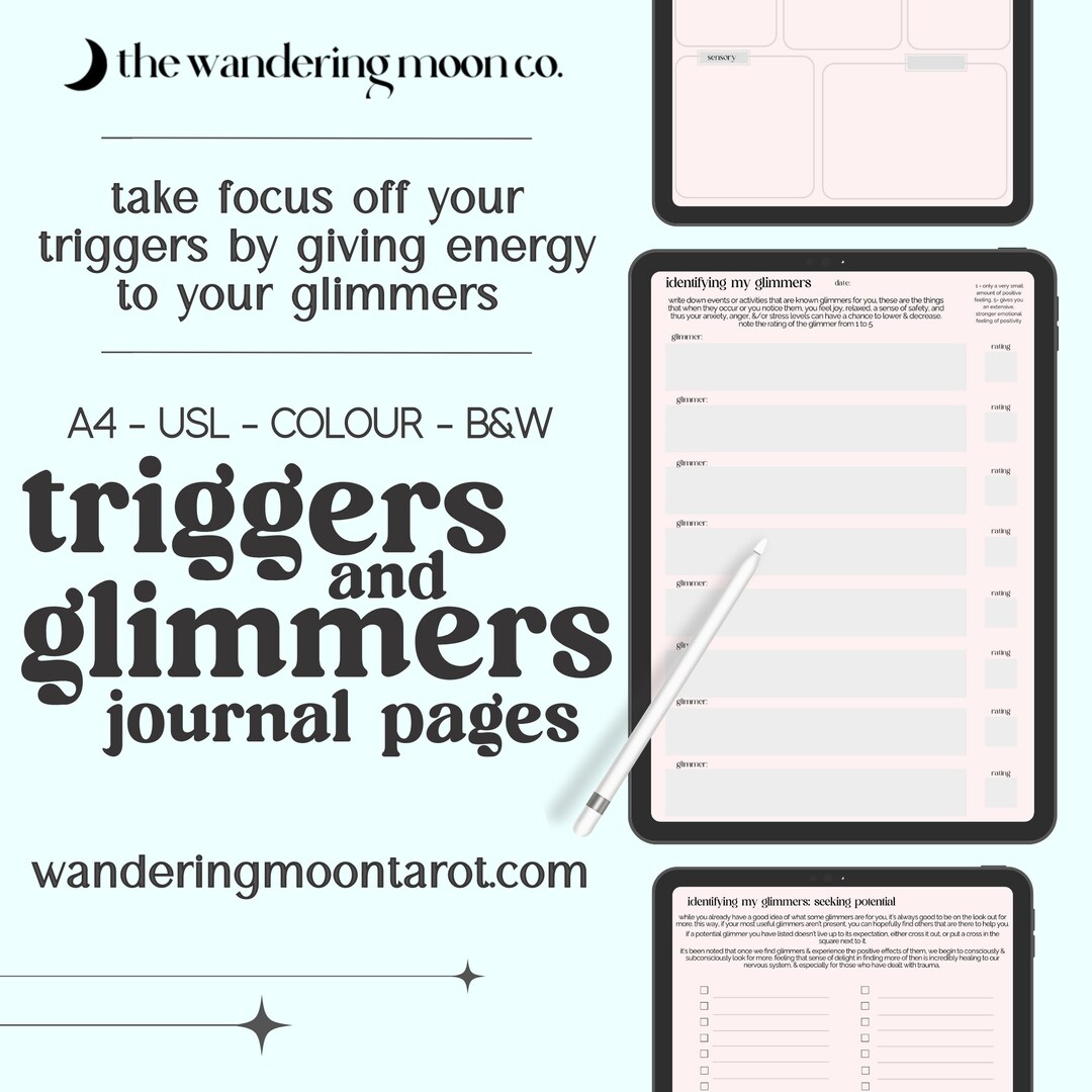 Triggers and Glimmers: Mental Health Journal Pages PDF - Etsy