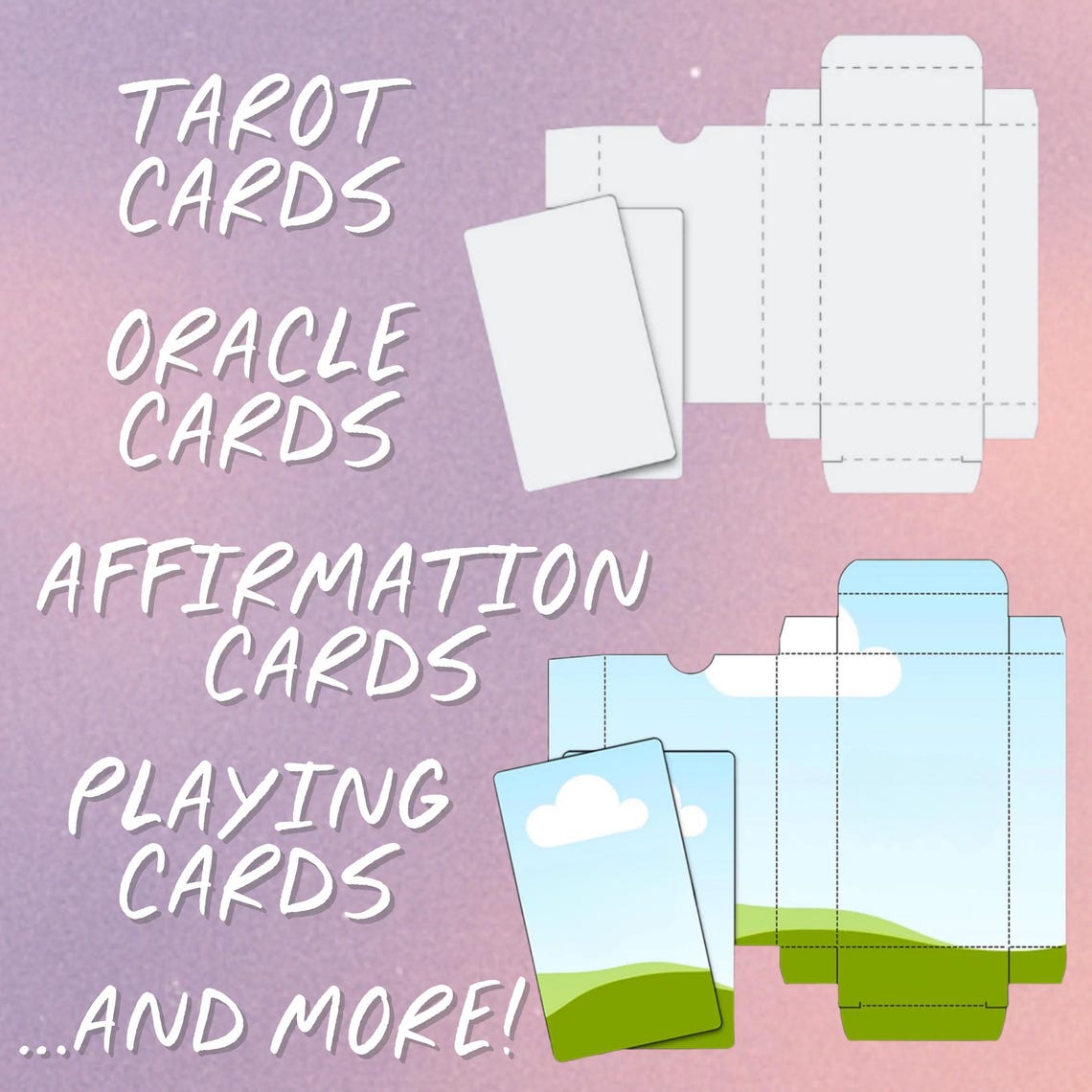 Tarot Card & Box Template, DIY Deck Design (digital Download) - Etsy