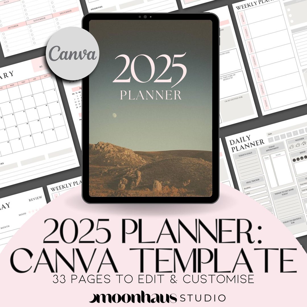 Plantilla de calendario 2025 de Canva: planificador diario, semanal y ...