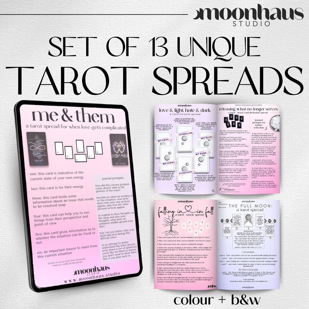 Digital Tarot Spreads PDF: for Tarot Reading, Tarot Journal, Workbook ...