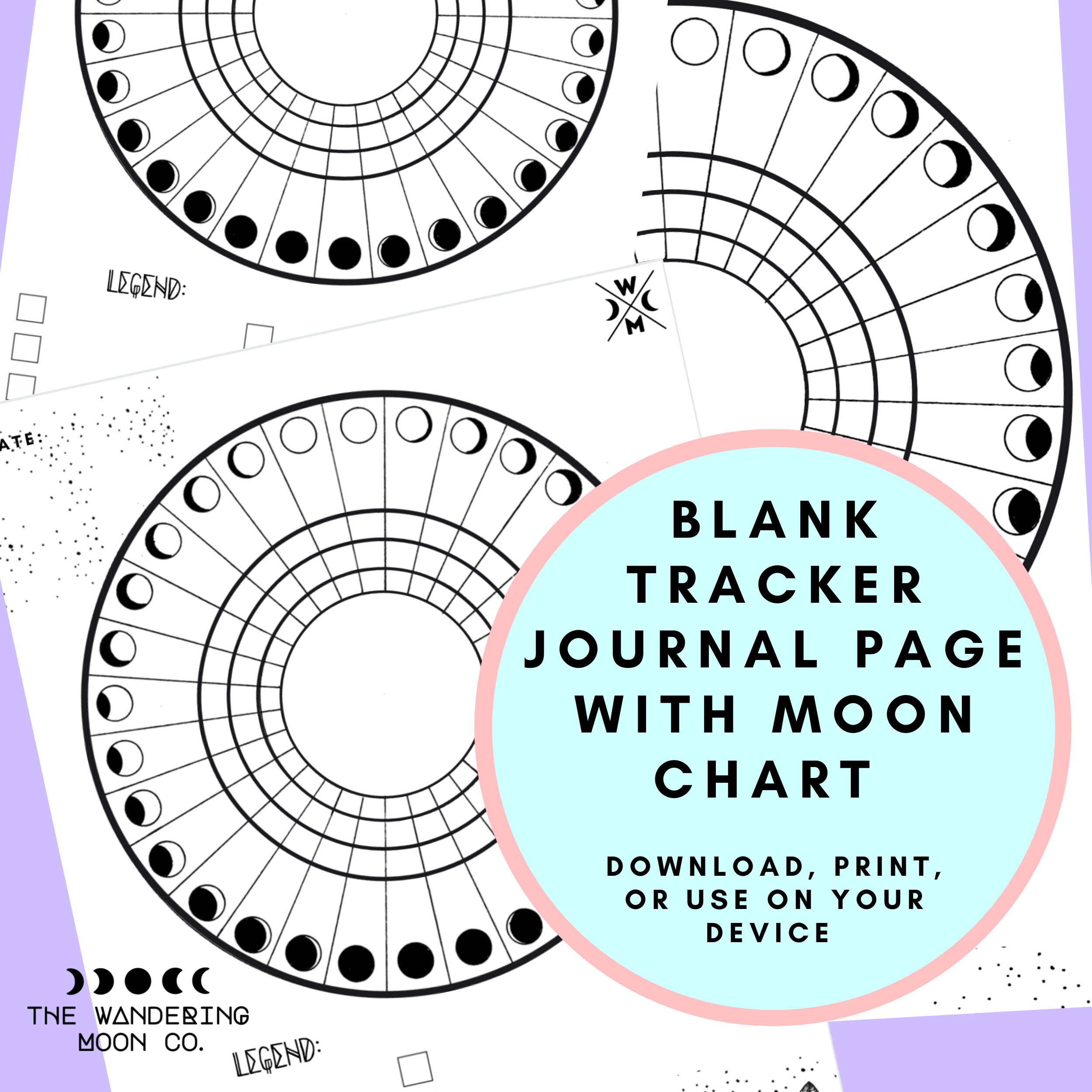 Mood Tracker Journal Page Moon Phase Wellness Mental Health - Etsy