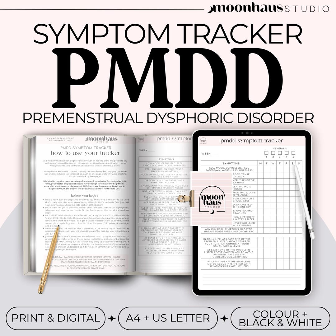 PMDD Symptom Tracker: Digital & Printable || Women’s Health, Mental ...