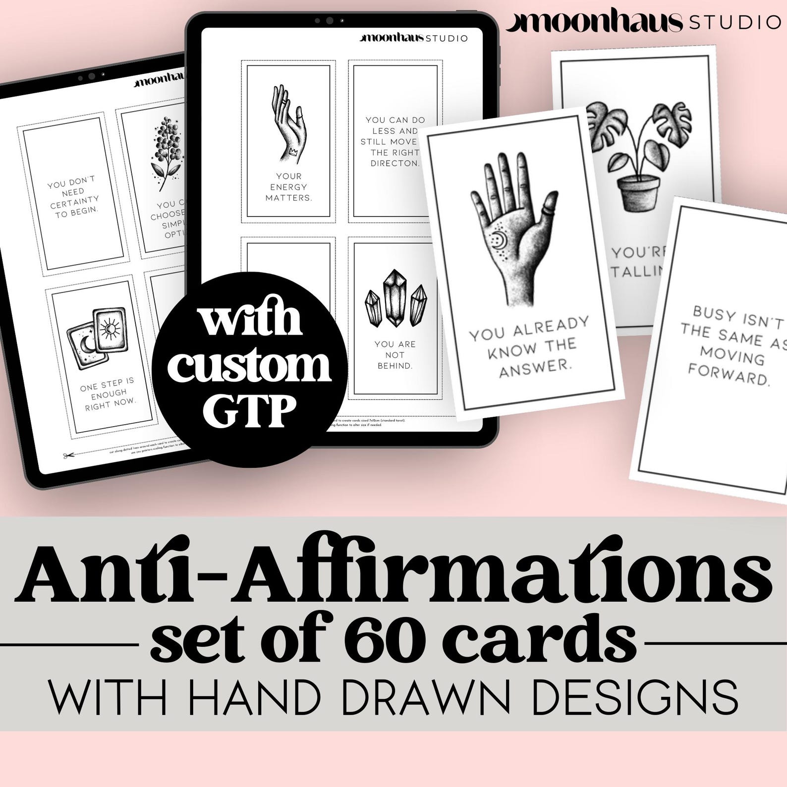 Anti Affirmation Cards, Printable Oracle & GPT: Hand-illustrated, for ...