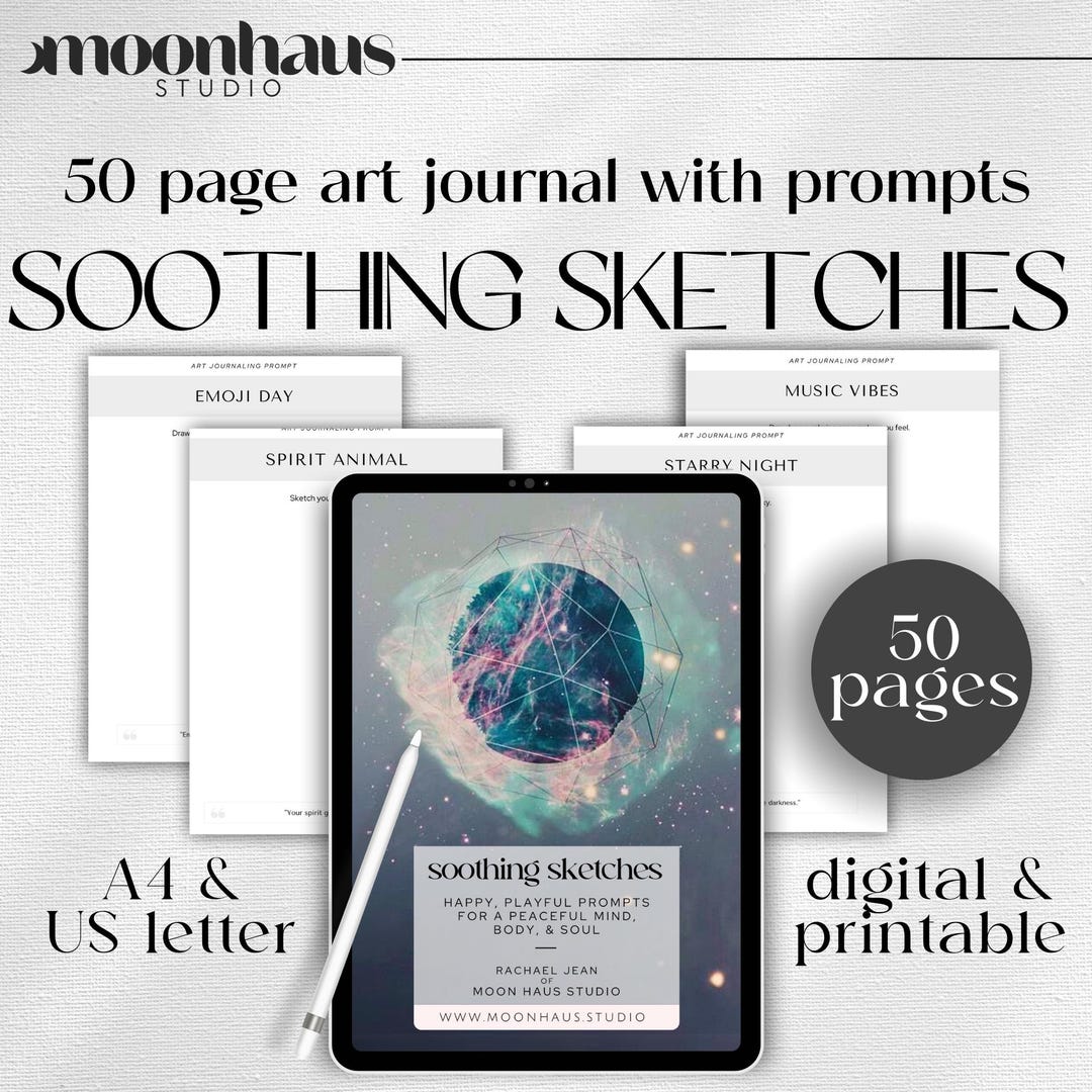 Art Journal: 50 Page Digital Printable Booklet With Prompts - Etsy
