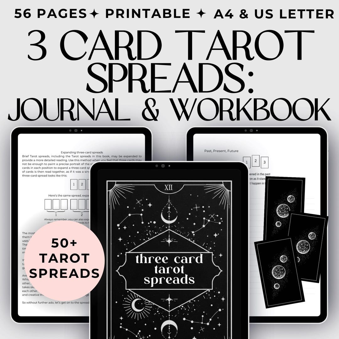 3-card Tarot Spreads Workbook: Divination Journal (digital & Printable ...