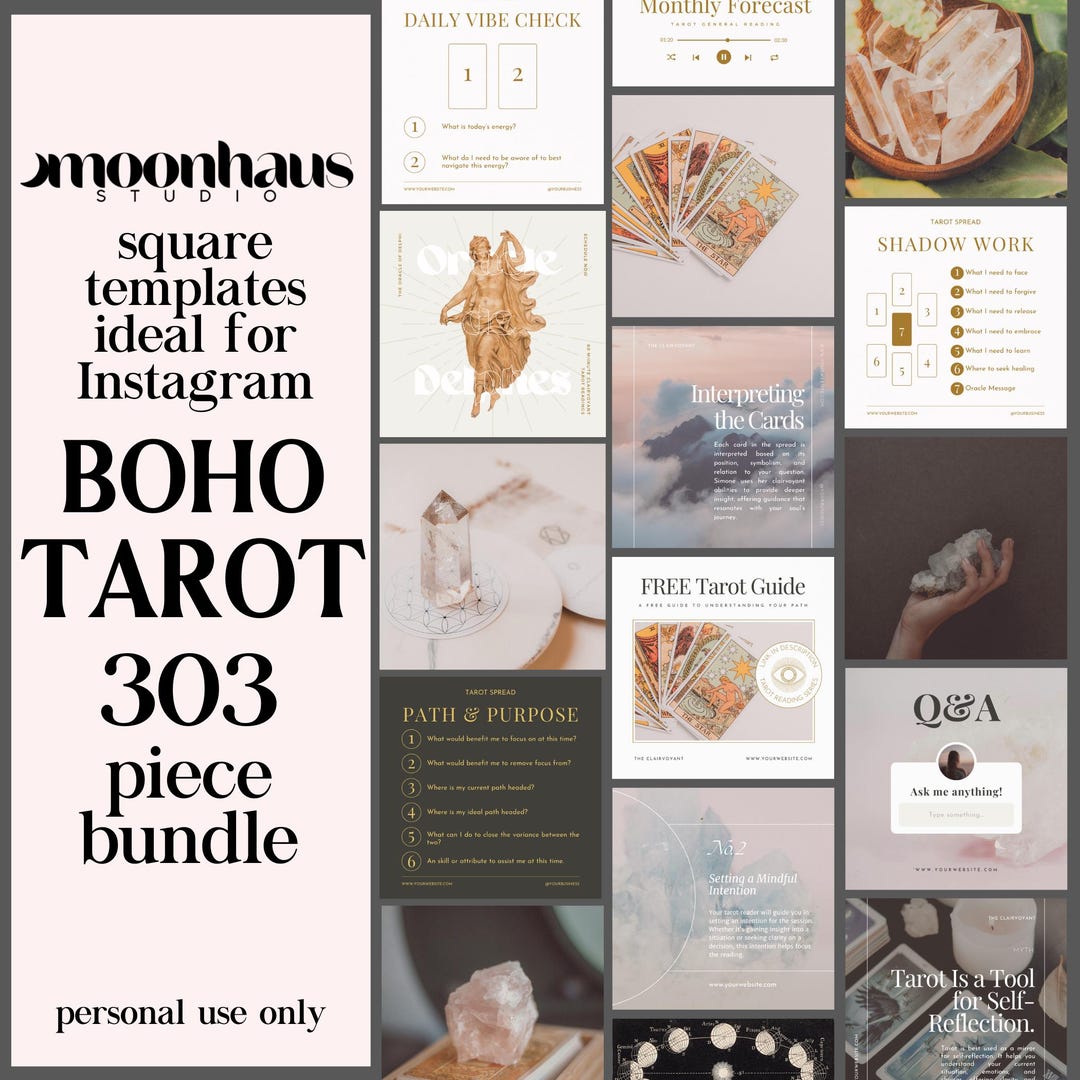 Tarot Card Reader Templates: Mystical Spiritual Templates Canva Designs ...