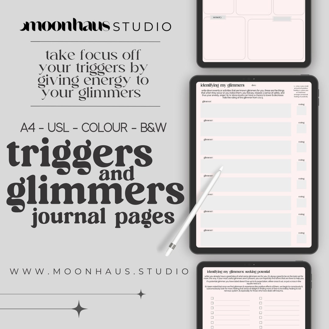 Triggers and Glimmers: Mental Health Journal Pages PDF - Etsy