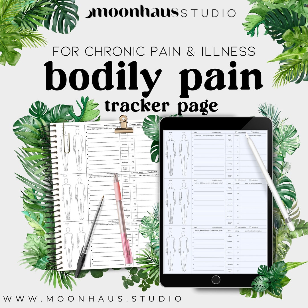 Chronic Bodily Pain Tracker Log, Spoonie Journal Page, Instant Download ...