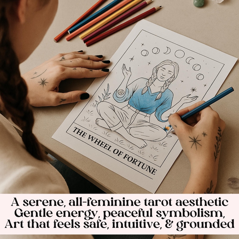 78 Tarot Card Colouring Pages Deck, Printable Tarot Cards to Colour ...