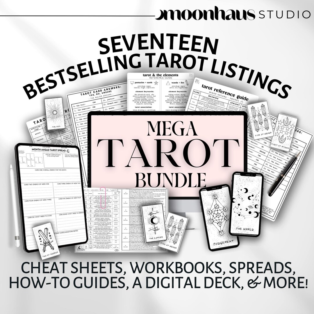 Mega Tarot Divination Bundle Set - Tarot Cheat Sheets, Tarot Readings ...