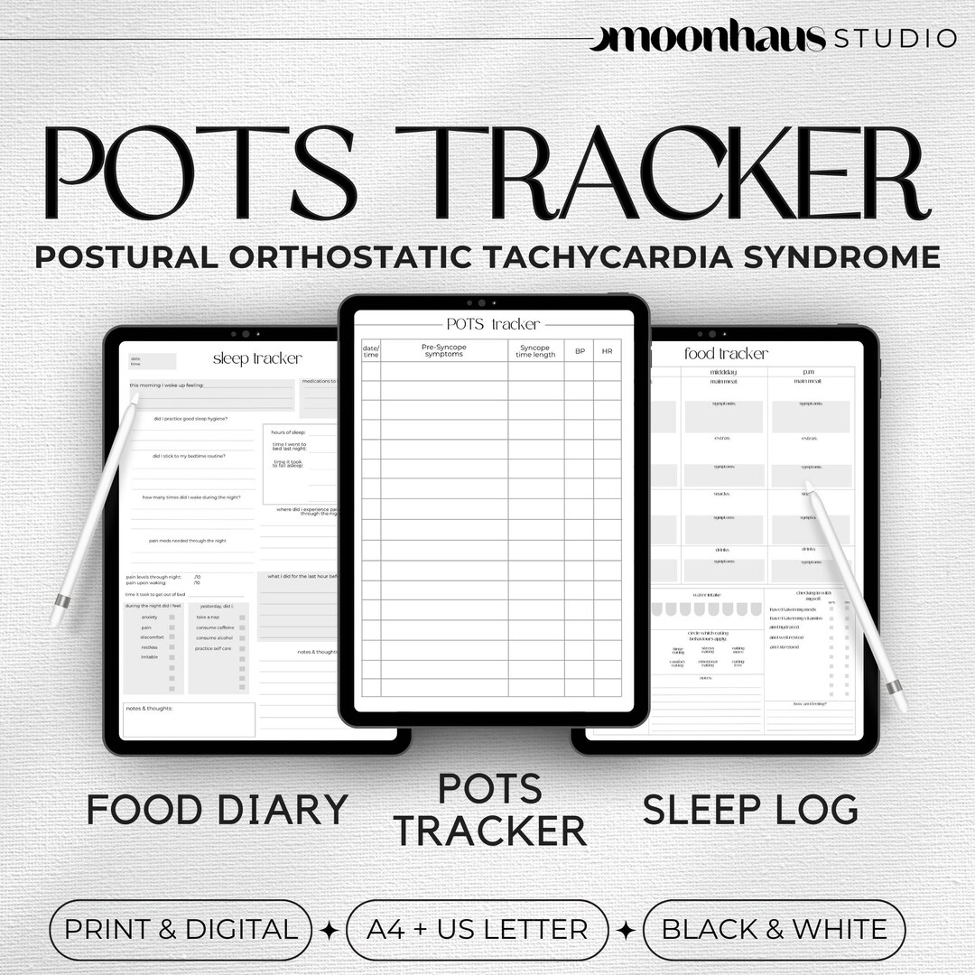 POTS Symptom Tracker With Food Tracker & Sleep Log | Chronic Pain and ...
