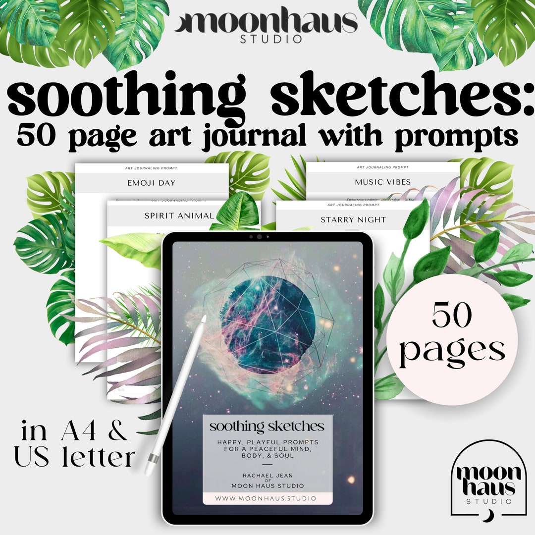 Art Journal: 50 Page Digital Printable Booklet With Prompts - Etsy