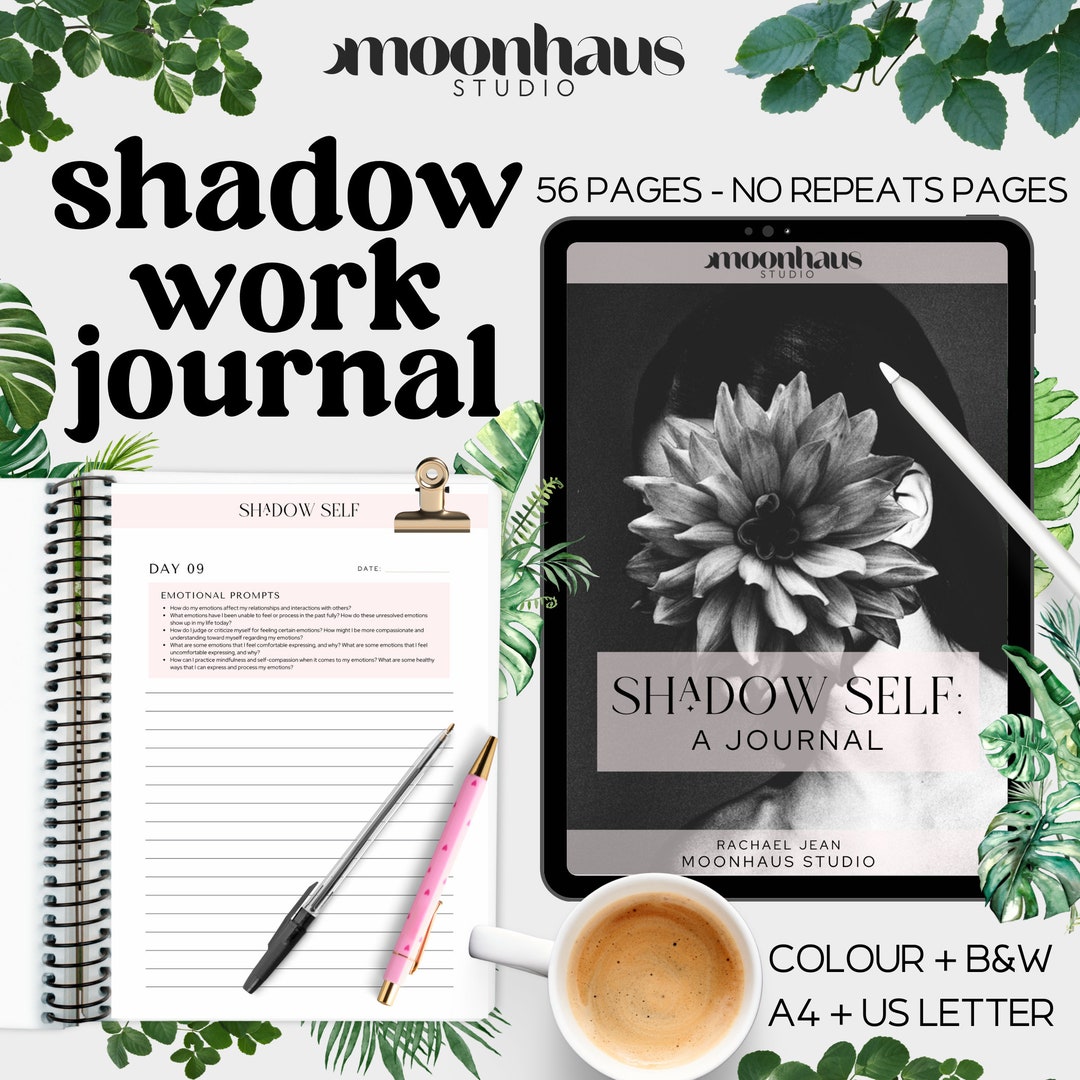 Digital Printable Shadow Work Journal: Aesthetic, Therapy Tools, Guided Journal Prompts, 56 Page ...