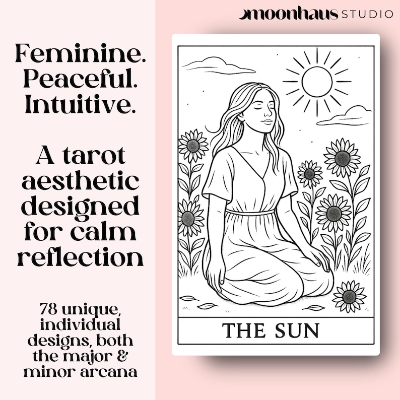 78 Tarot Card Colouring Pages Deck, Printable Tarot Cards to Colour ...