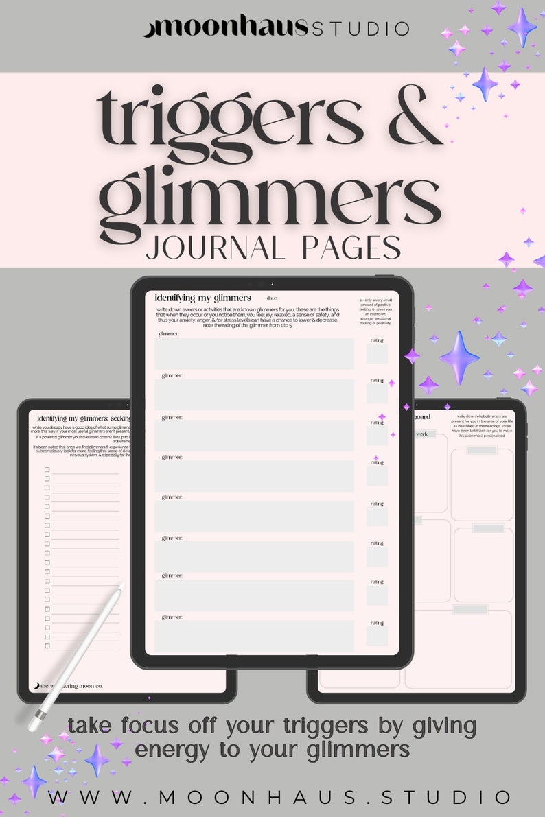 Triggers and Glimmers: Mental Health Journal Pages PDF - Etsy