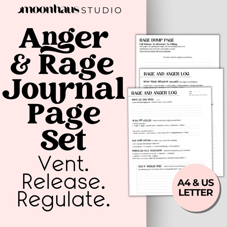Printable Anger & Rage Venting Journal Pages, Emotional Regulation PDF ...