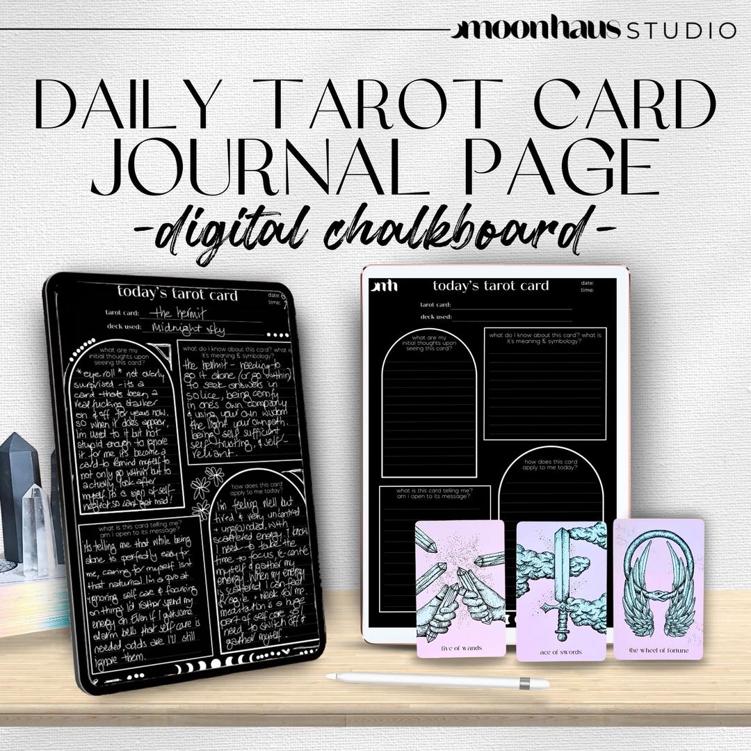 Digital Tarot Journal Page for Daily Card PDF: Use With Notability ...