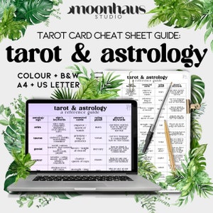 Tarot cheat sheet: astrology printable tarotscope reading divination ...