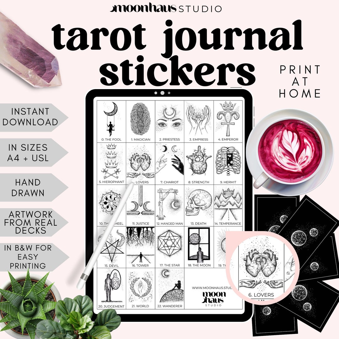Tarot Stickers for Journal Printable Download of Major Arcana Mini ...