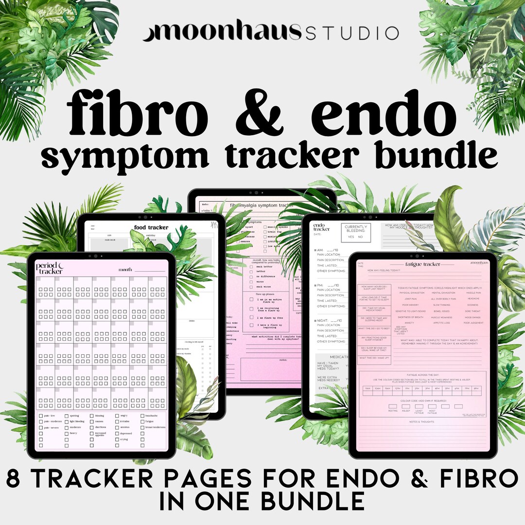 Printable Symptom Trackers: Fibro & Endo Bundle Printable Digital ...