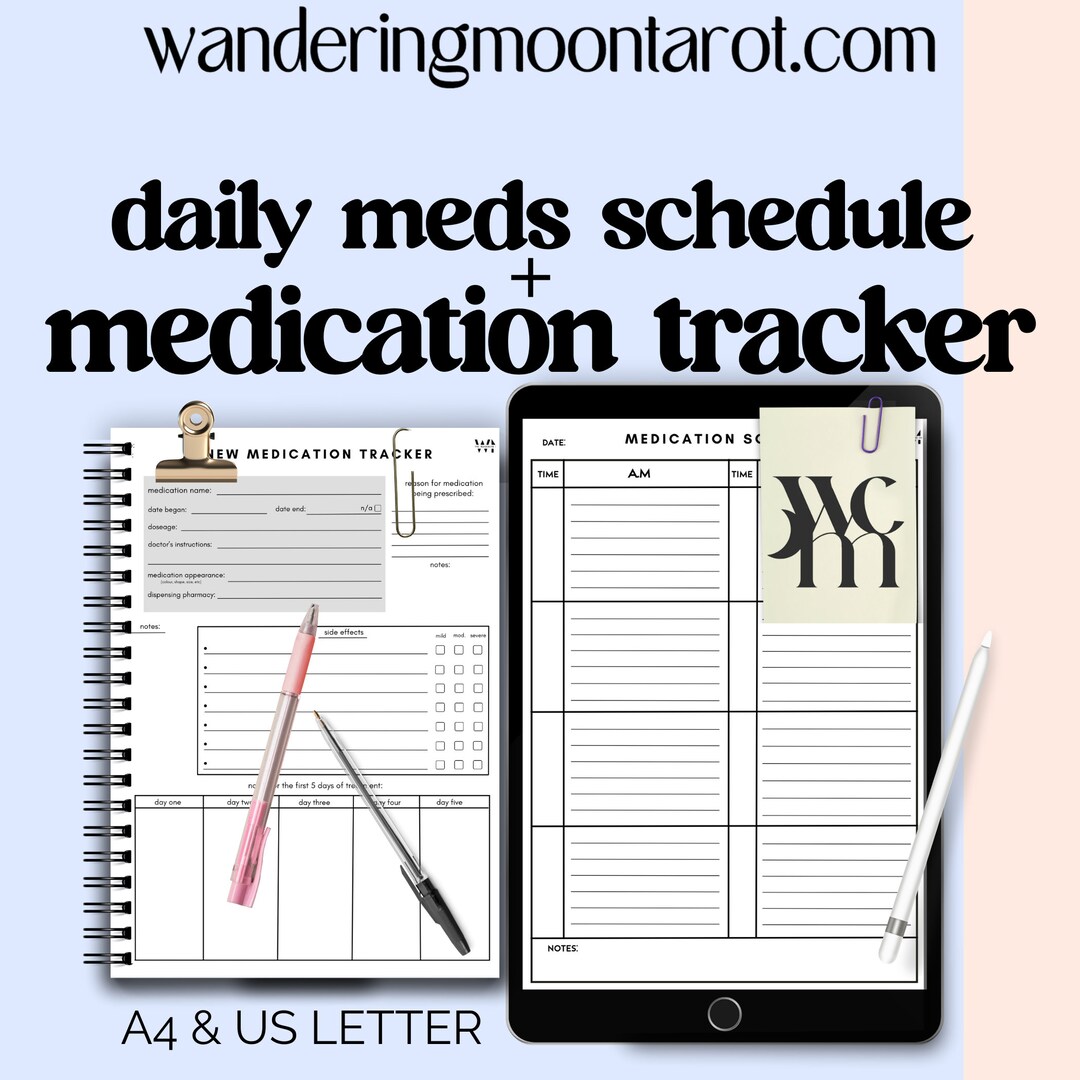 Medication Tracker & Schedule Journal Pages, Download Digital Print for ...