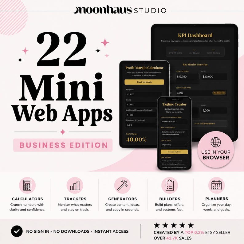 Web Apps: Small Business, Side Hustle | Digital Products | Budget ...