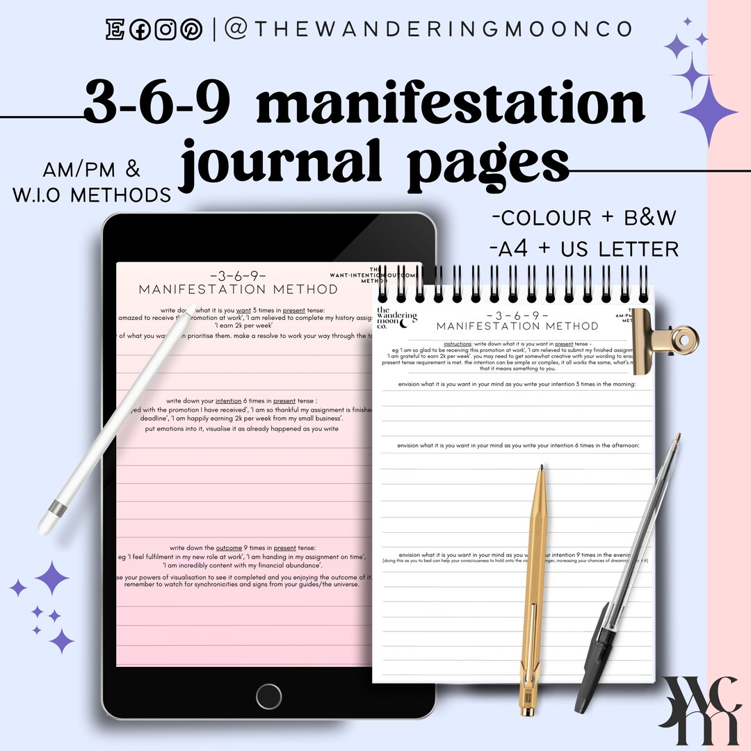 369 Manifestation Methods Journal Page PDF Download - Etsy