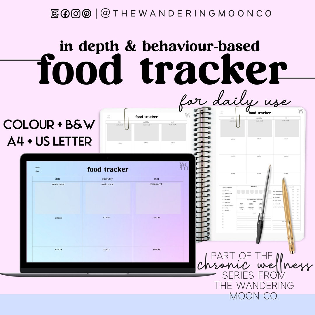 Food Diary Tracker Journal Page: Printable & Digital in Depth Behaviour ...