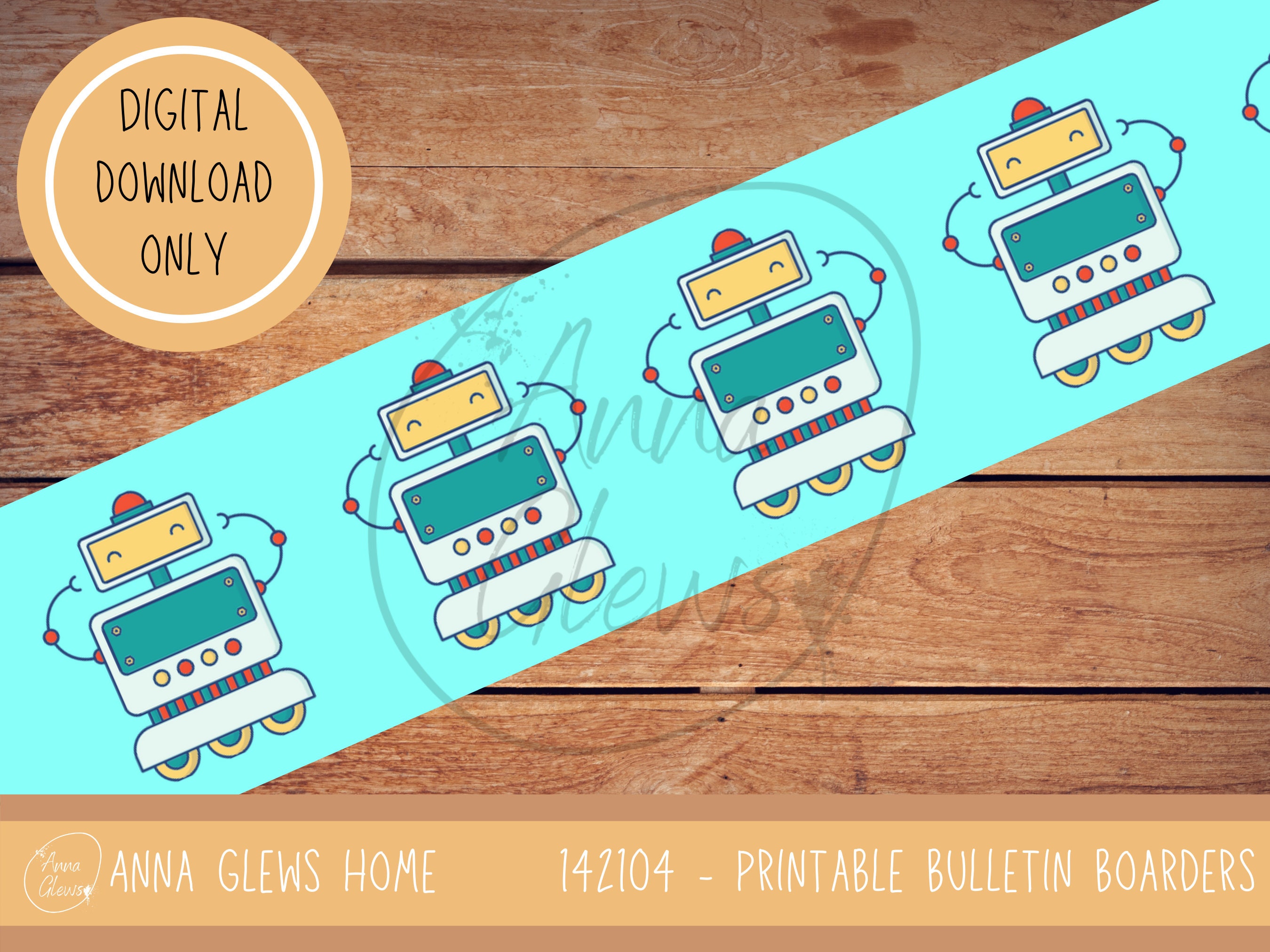 Classroom Bulletin Board Border Robot Pattern, Classroom Decor ...