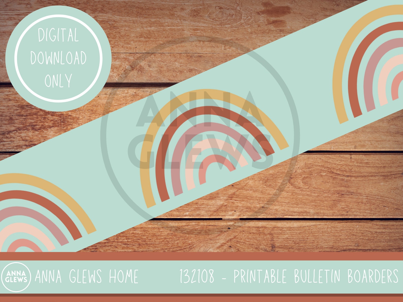 Classroom Bulletin Board Border Modern Boho Rainbow Pattern, Classroom ...