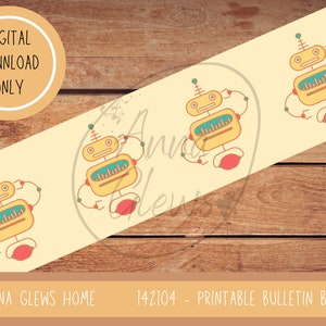 Classroom Bulletin Board Border Robot Pattern, Classroom Decor ...