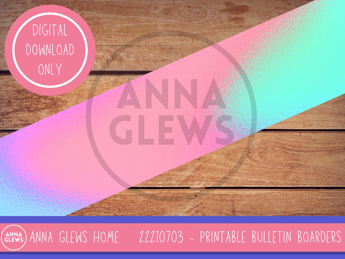 Classroom Bulletin Board Border Iridescent Metallic Unicorn Pattern ...