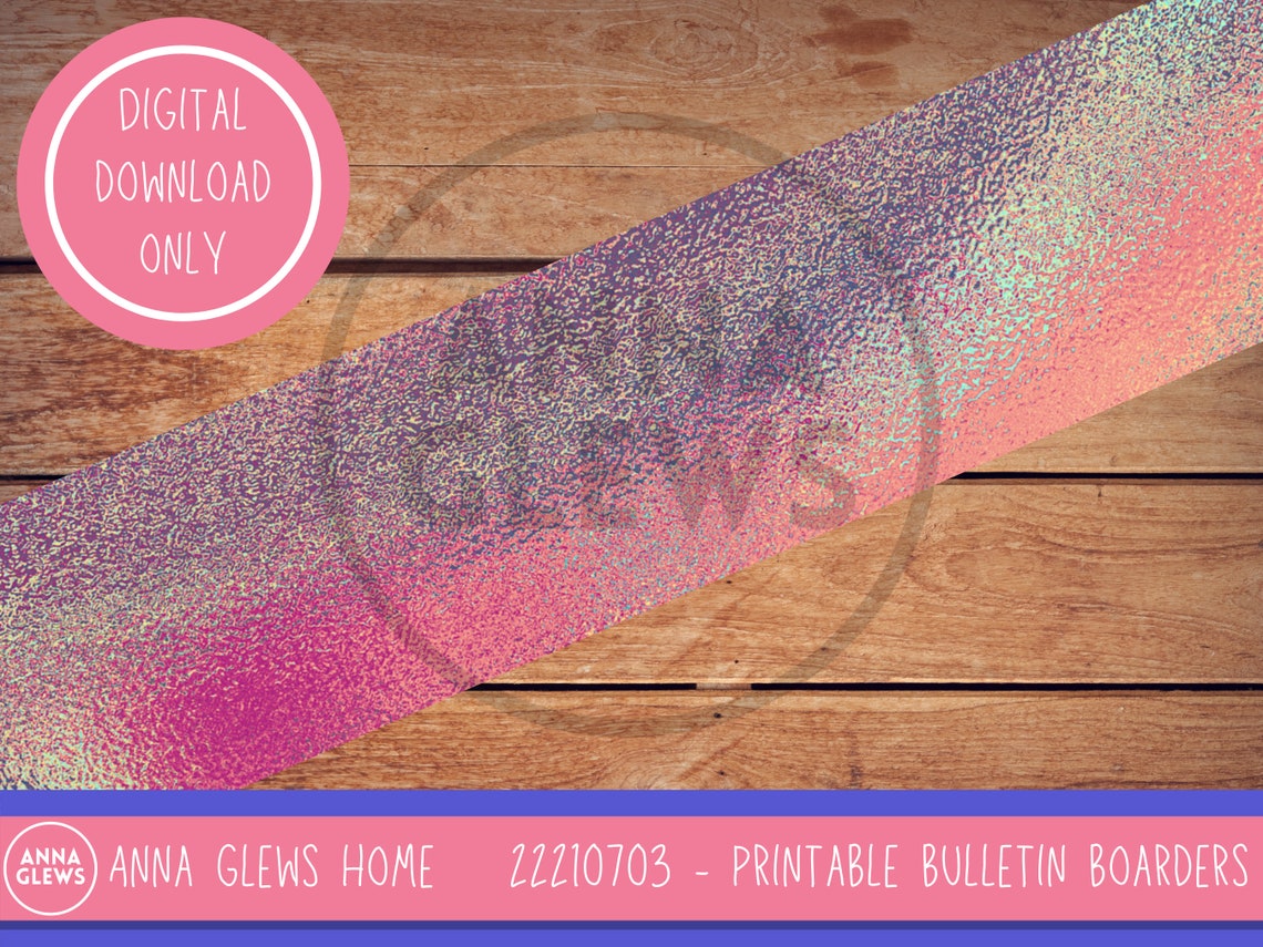 Classroom Bulletin Board Border Iridescent Metallic Unicorn Pattern ...