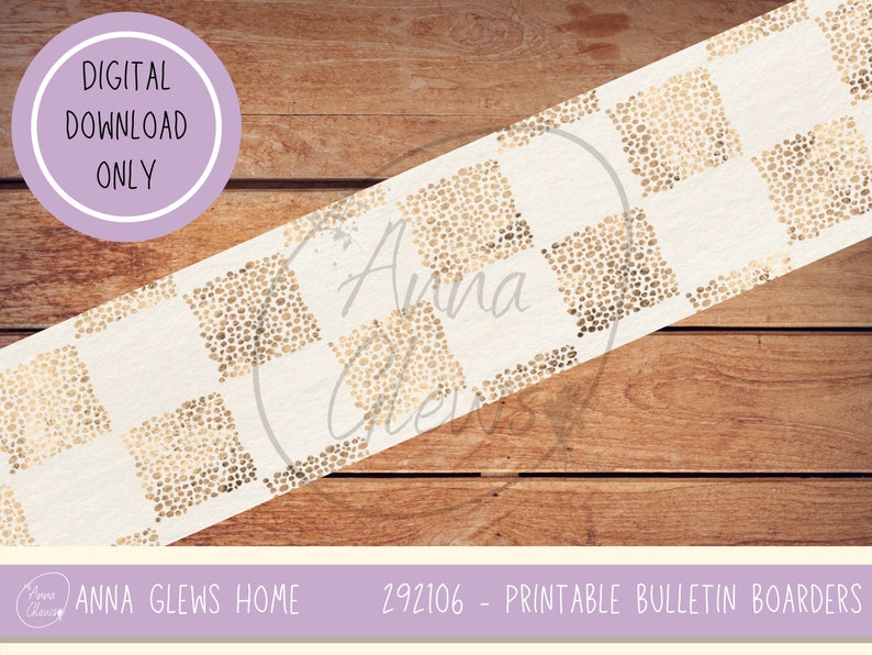 Classroom Bulletin Board Border Boho Nature Purple Gold Pattern ...