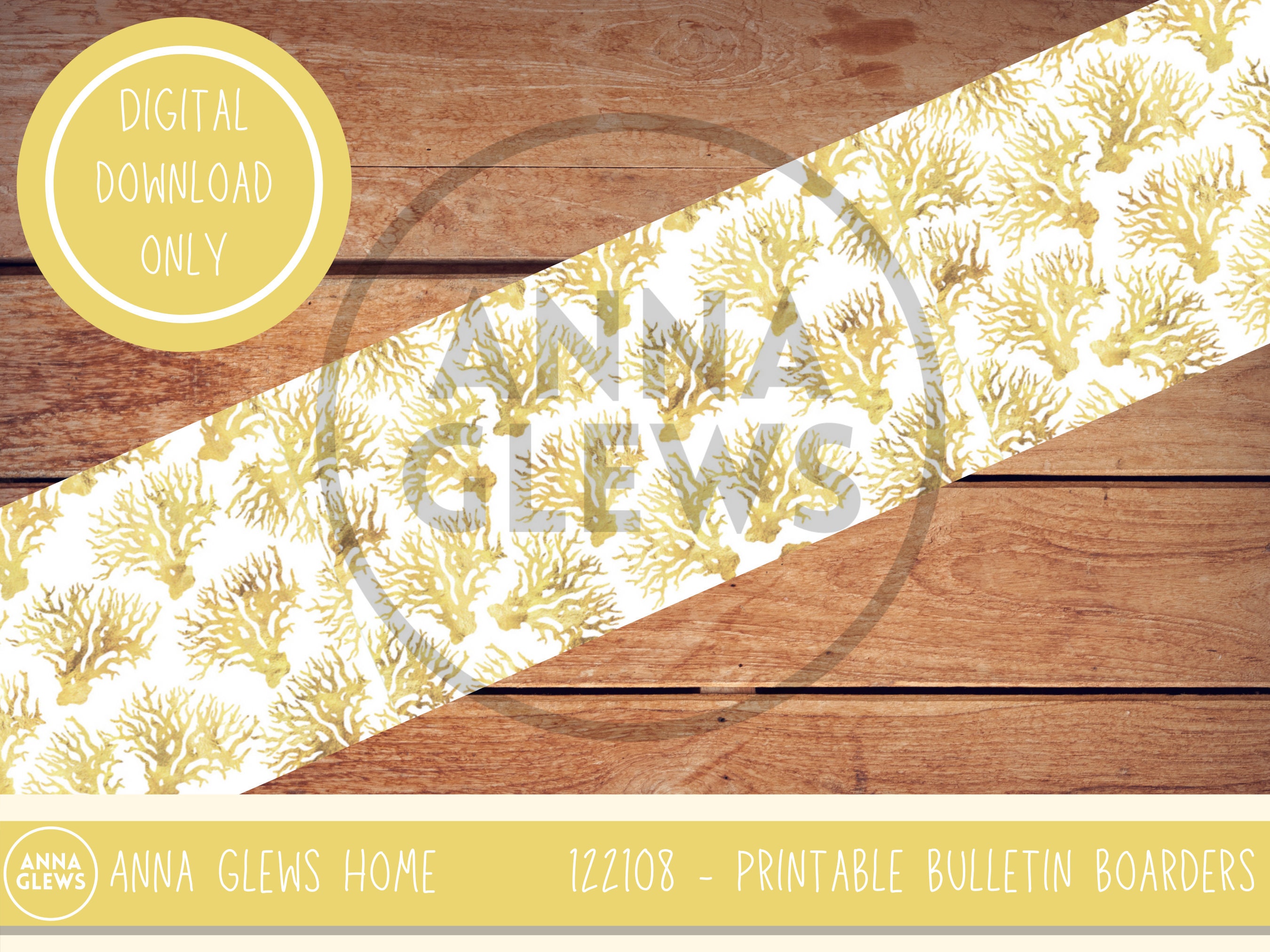 Classroom Bulletin Board Border Nature Gold Eclectic Pattern, Classroom ...