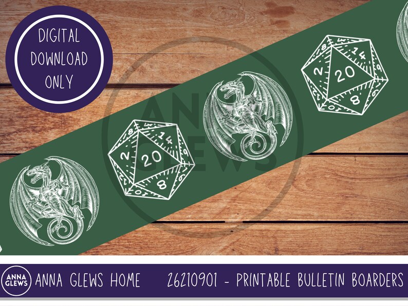 Classroom Bulletin Board Border Dungeon Dragon Knight Pattern - Etsy