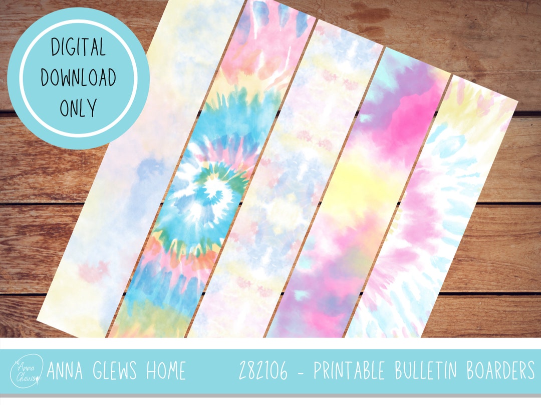 Classroom Bulletin Board Border Boho Pastel Tie Dye Pattern Classroom ...