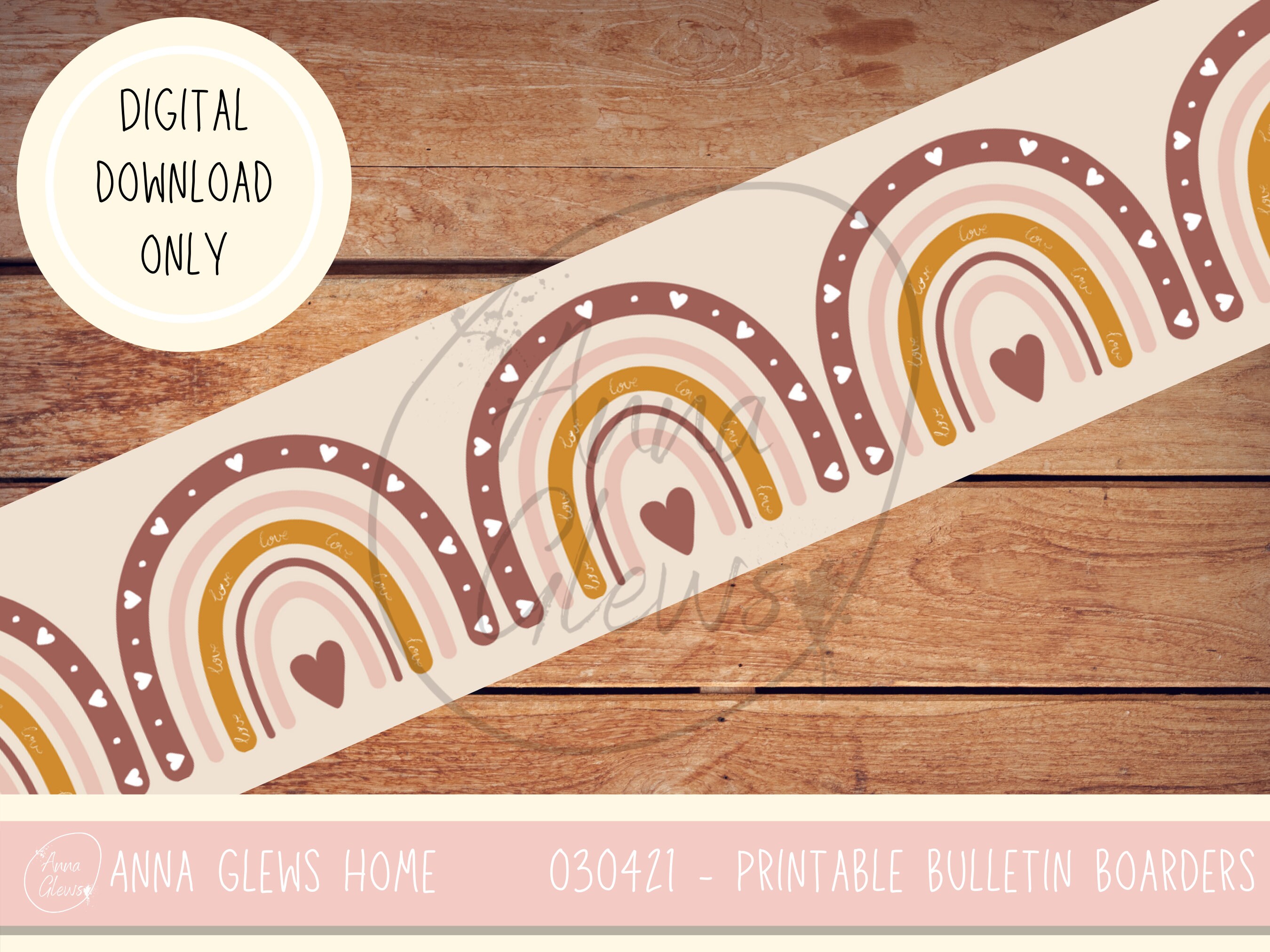 Classroom Bulletin Board Border Boho Rainbow Pattern - Etsy