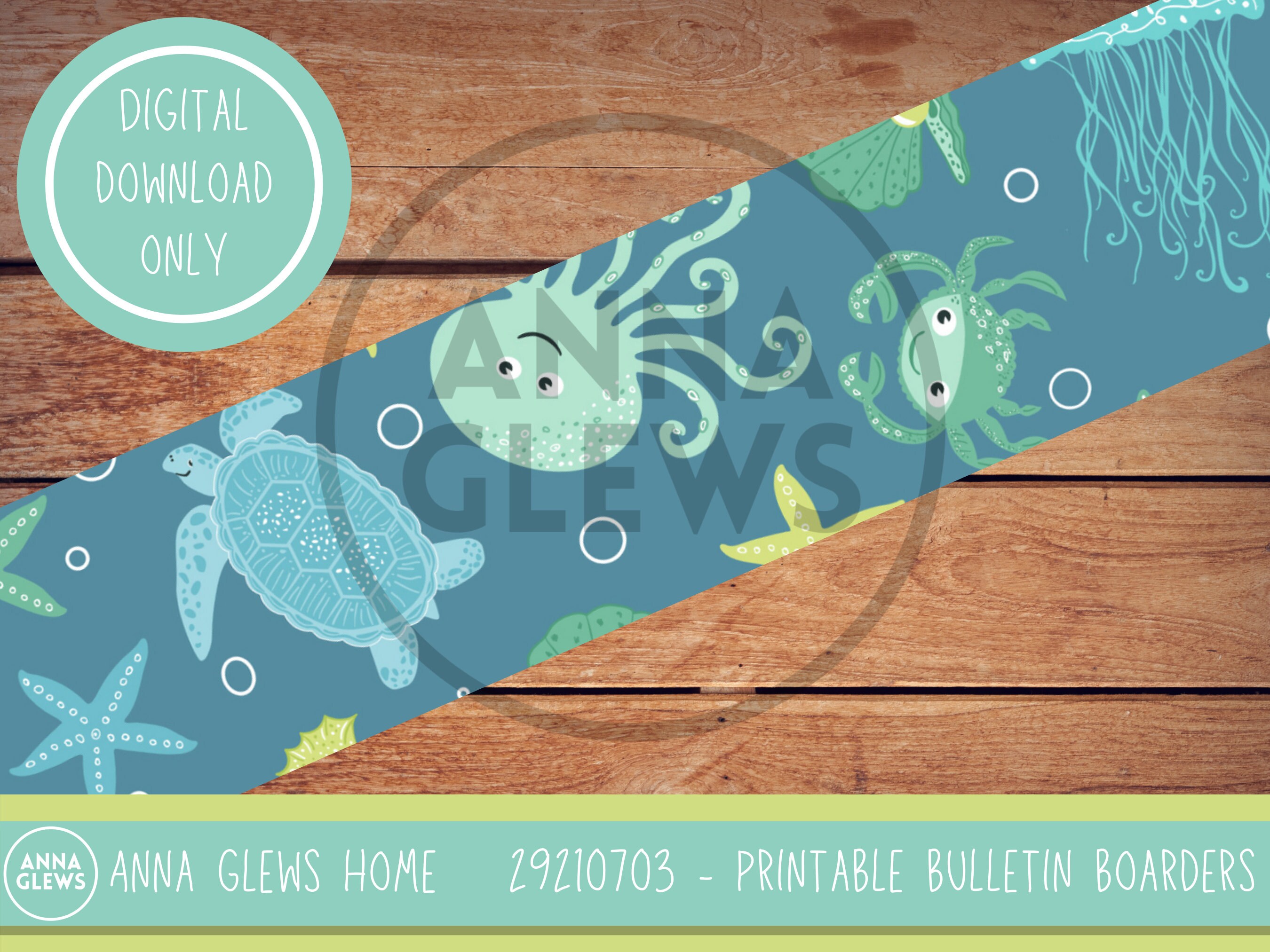 Classroom Bulletin Board Border Junior Under the Sea Pattern Double ...