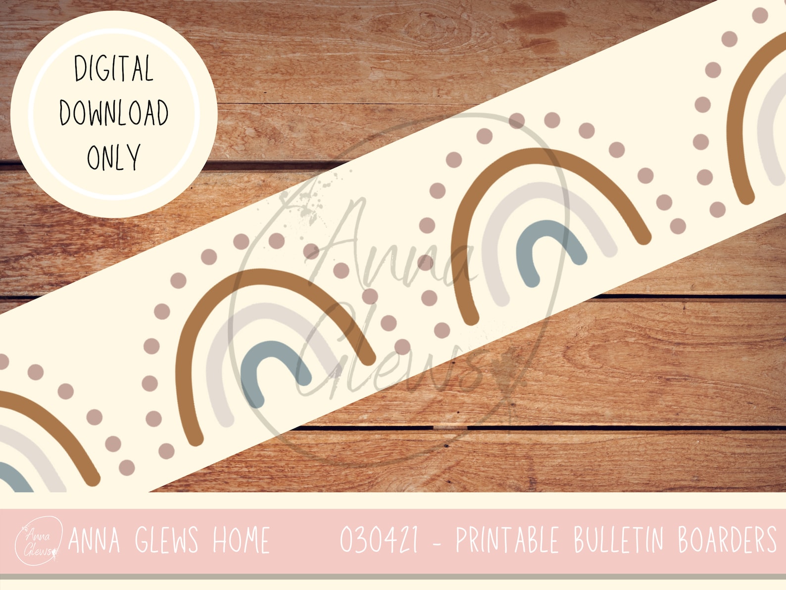 Classroom Bulletin Board Border Boho Rainbow Pattern - Etsy