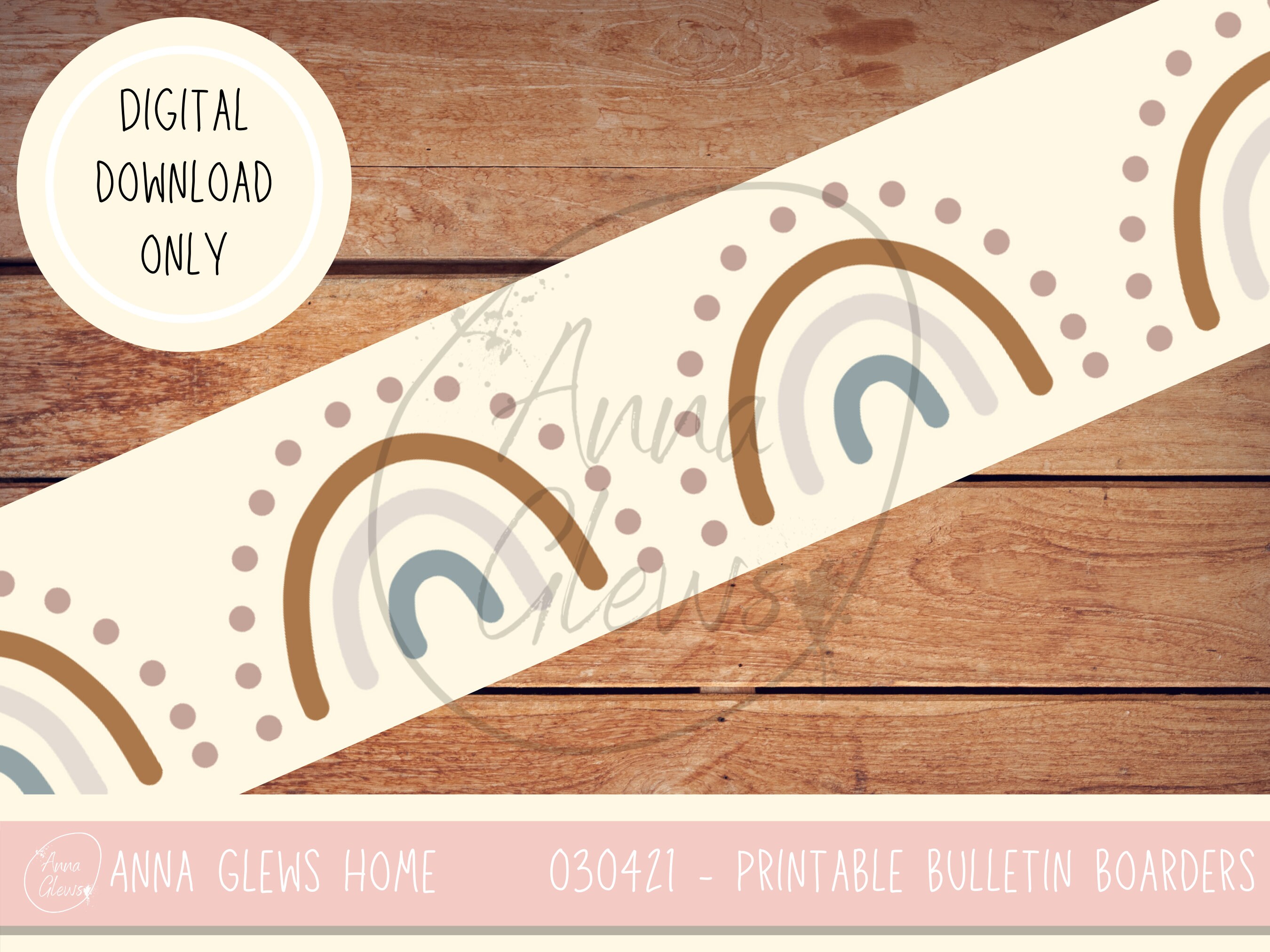 Classroom Bulletin Board Border Boho Rainbow Pattern - Etsy