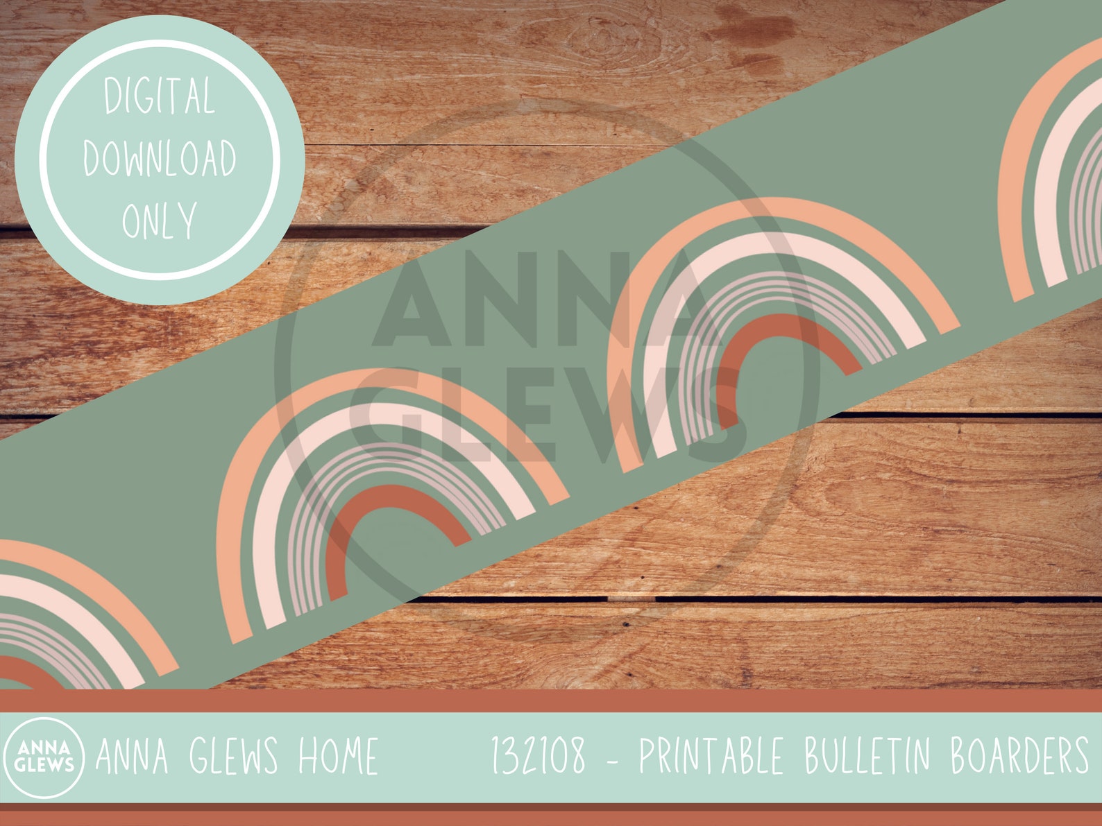 Classroom Bulletin Board Border Modern Boho Rainbow Pattern, Classroom ...