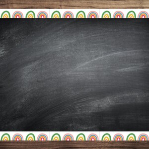 Classroom Bulletin Board Border Bright Rainbow Pattern | Etsy