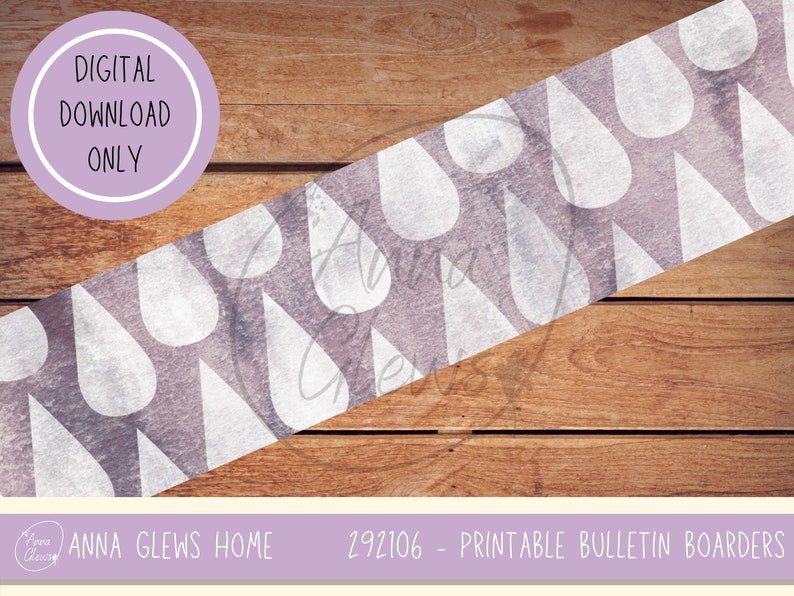 Classroom Bulletin Board Border Boho Nature Purple Gold Pattern ...