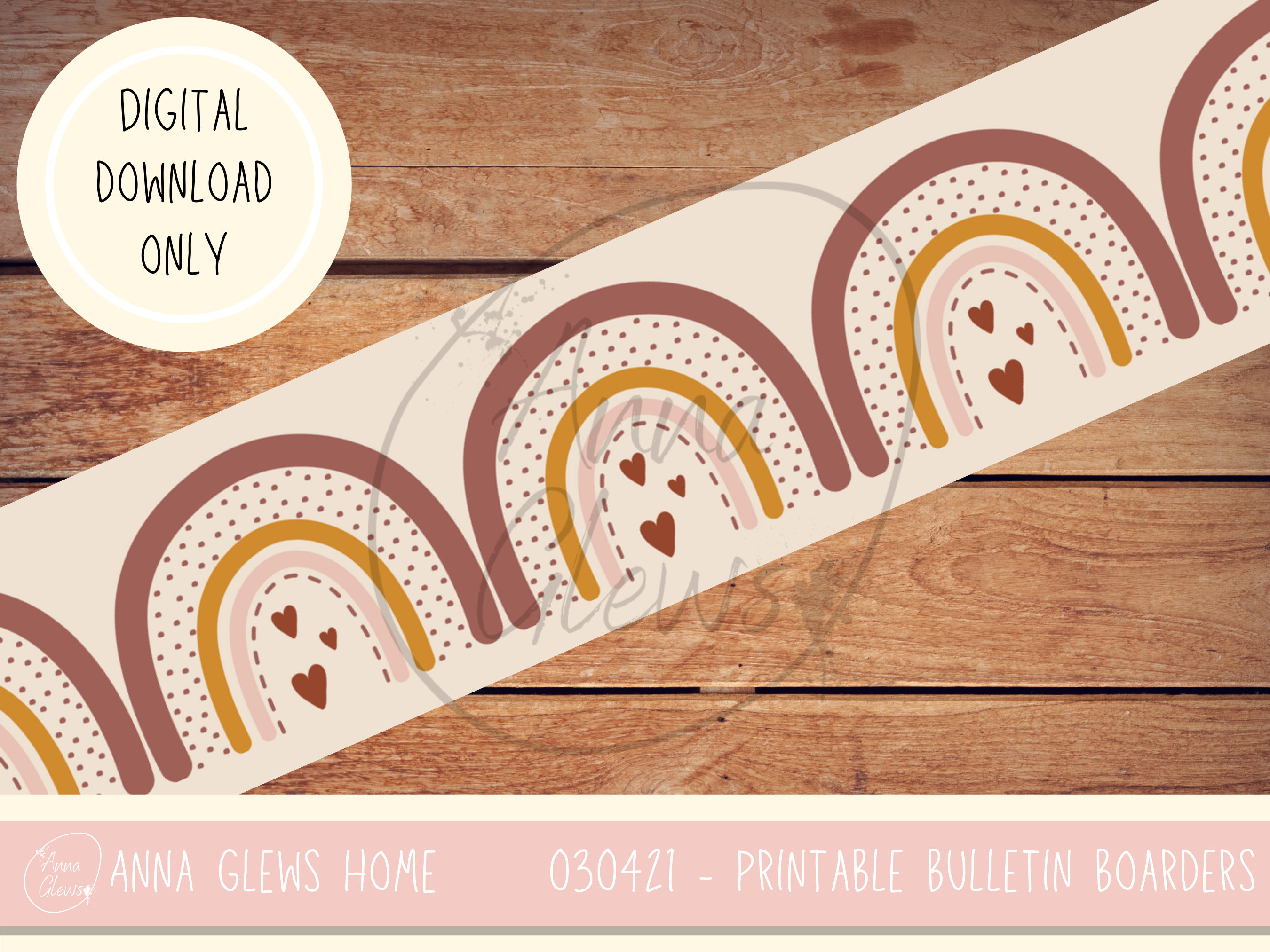 Classroom Bulletin Board Border Boho Rainbow Pattern - Etsy