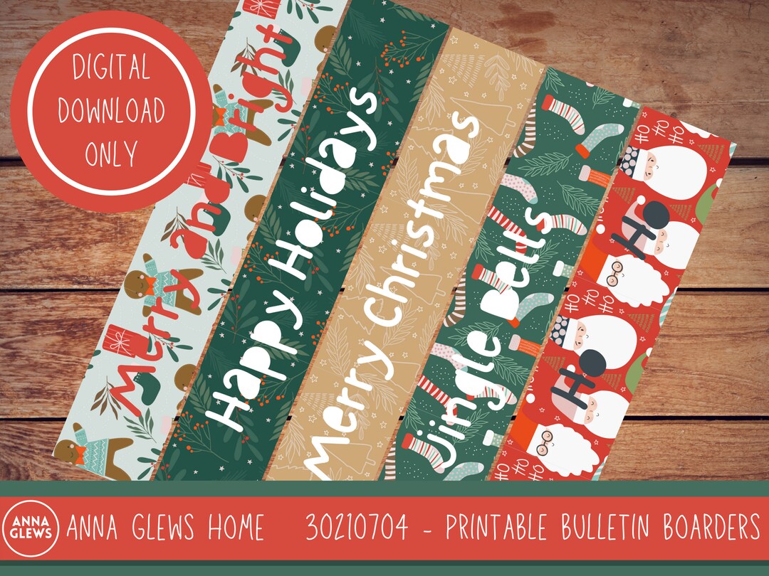 Classroom Bulletin Board Border Bundle Christmas Pattern Classroom ...