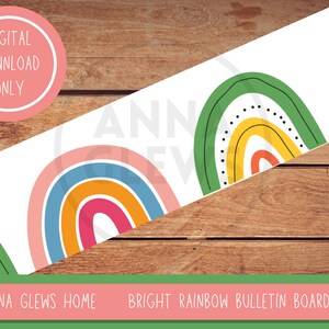 Classroom Bulletin Board Border Bright Rainbow Pattern | Etsy