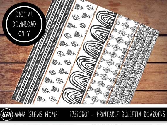 Classroom Bulletin Board Border Boho Low Ink Pattern - Etsy