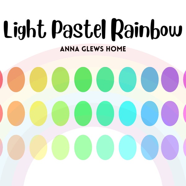 Light Pastel Color Palette - Etsy